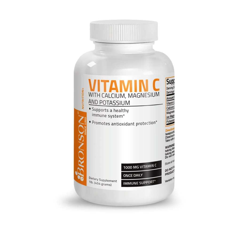Bronson Vitamins Vitamin C Powder with Calcium, Magnesium, Potassium ...